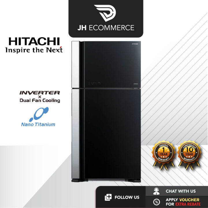 Hitachi 565L 2 Door Inverter x Dual Fan Cooling Refrigerator R-VG660P7M ...