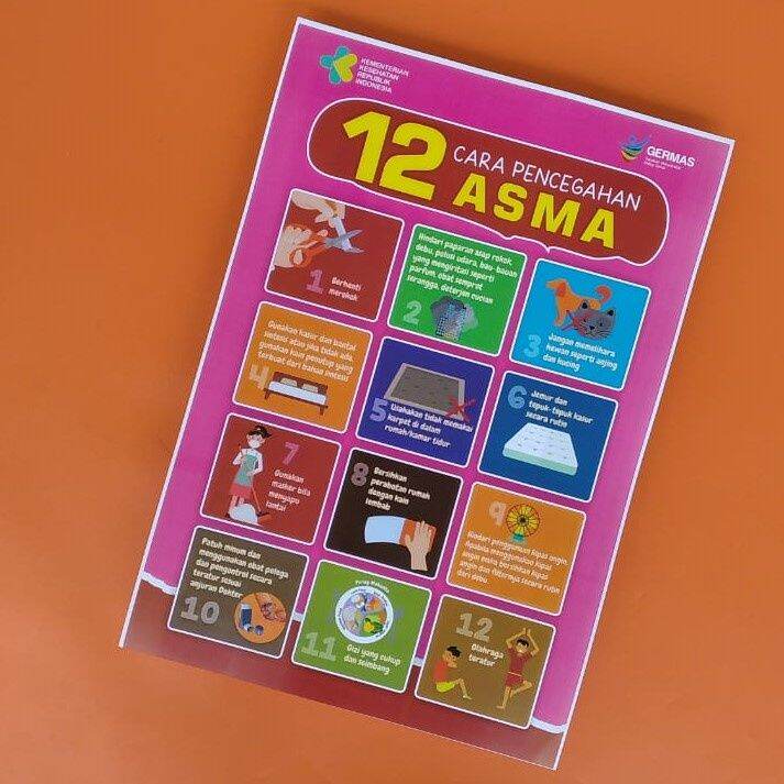 Poster Kesehatan - 12 Cara Pencegahan ASMA | Poster Edukasi Kesehatan ...