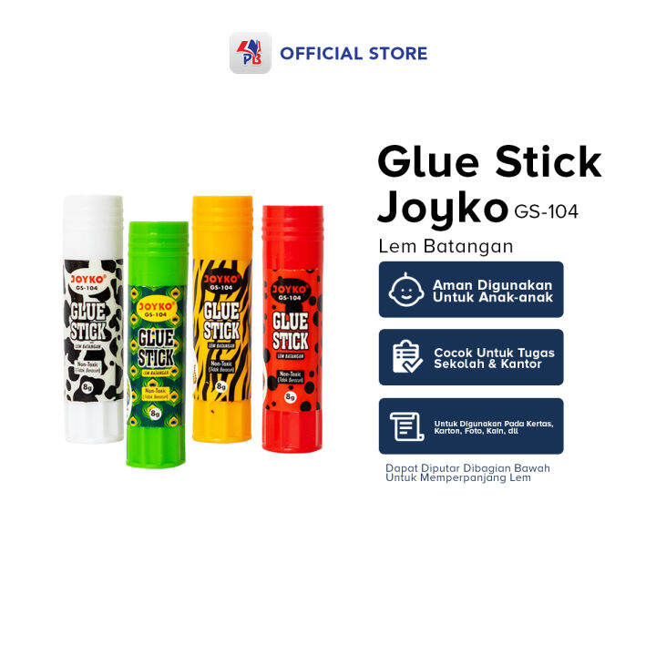 Lem Batangan Joyko GS-104 Karakter Hewan Warna Warni | Lazada Indonesia