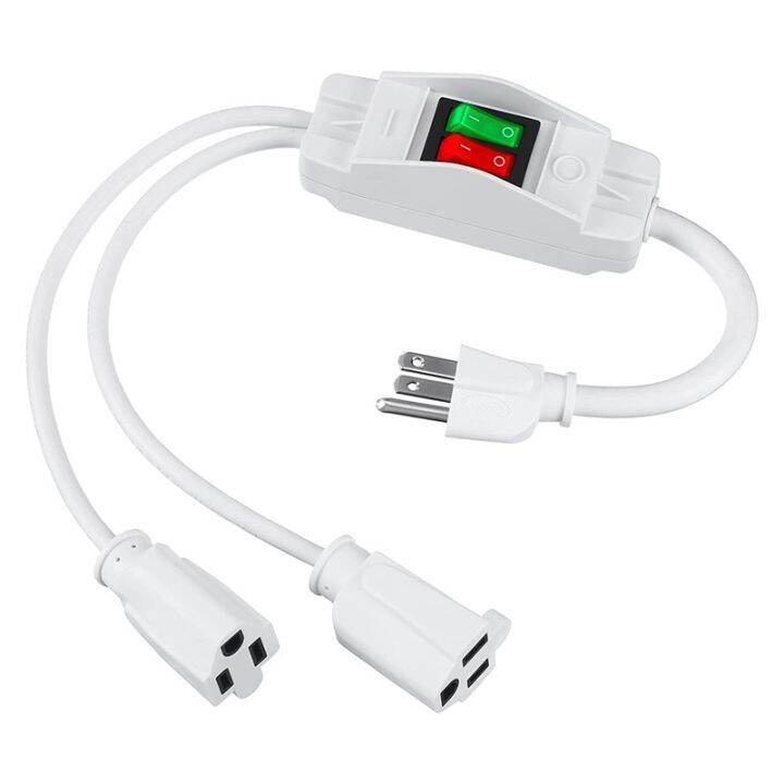 Extension Cord Y Splitter with Switched Plug Splitter 2 Way Outlet ...