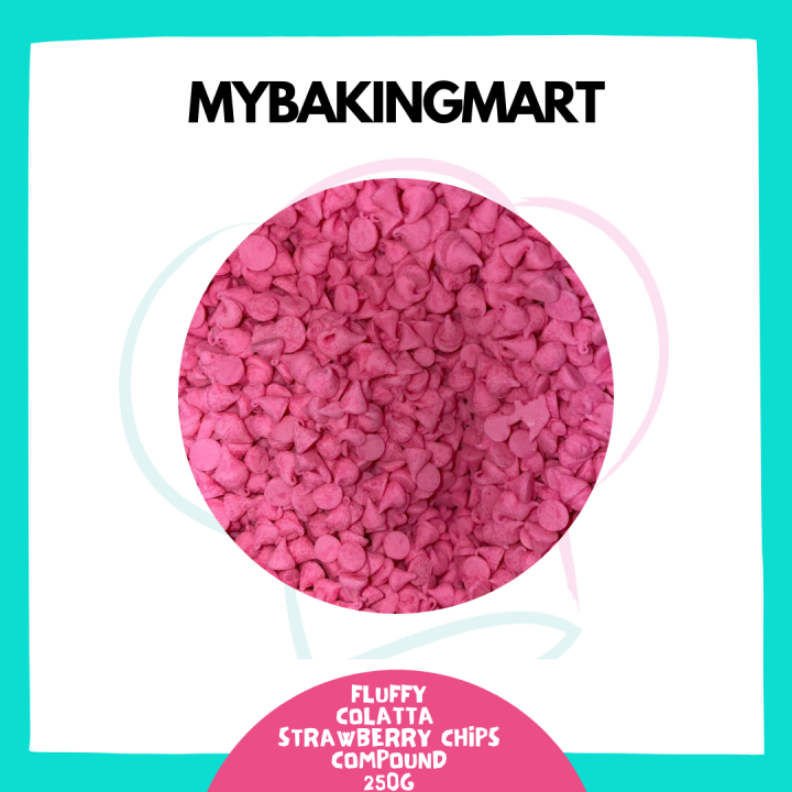 Mybakingmart | FLUFFY Colatta Strawberry Chips Compound - 250g ...