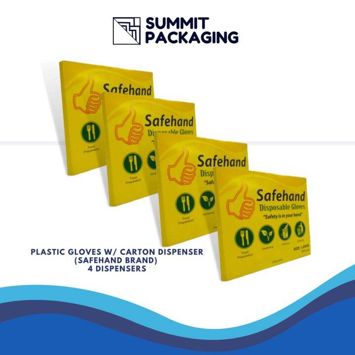 Disposable Plastic Gloves Safehand 400 pcs (4 boxes x 100 pcs) | Lazada PH
