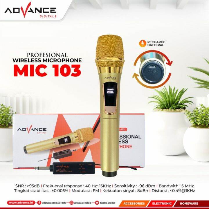Mic Wireless 103 Microphone 103 Mic Tanpa Kabel | Lazada Indonesia