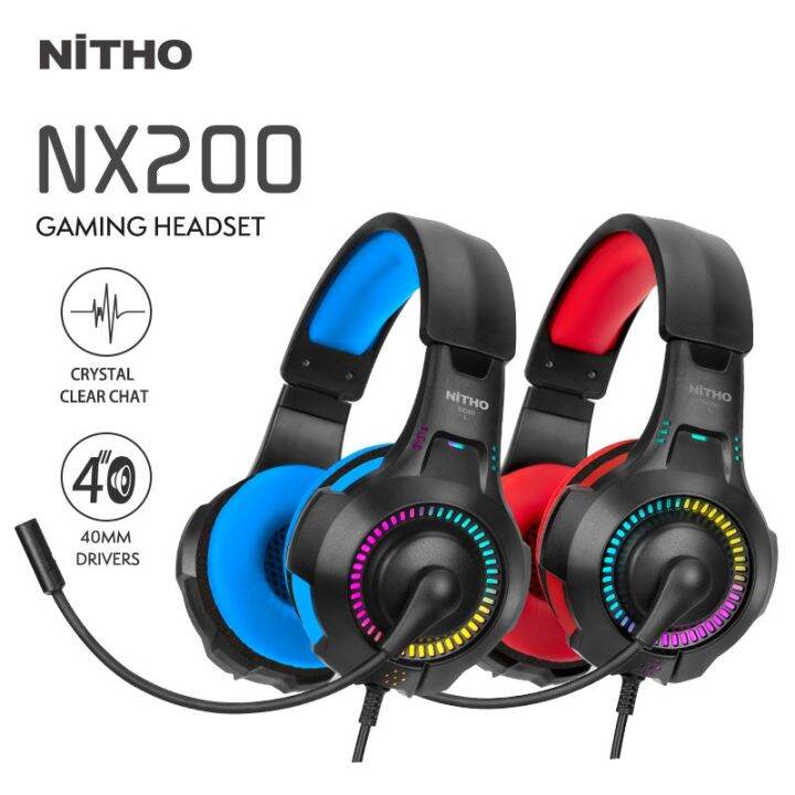 NiTHO NX200 Stereo Gaming Headset Noise Canceling Cardioid Microphone ...