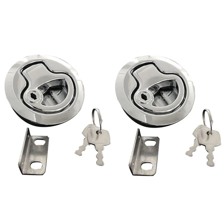 2Pcs Flush Mount Hatch Flush Pull Latch Marine Lock with Key Lift Slam ...