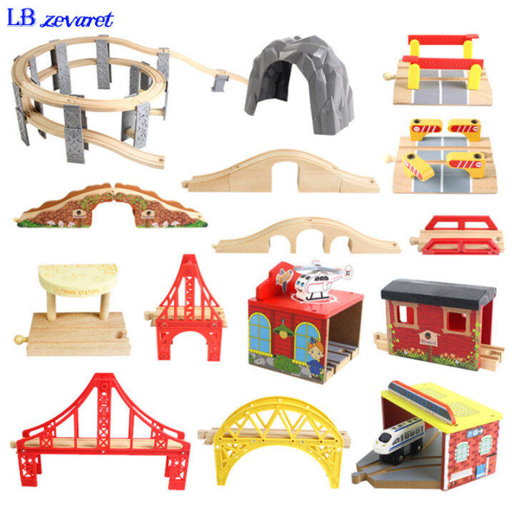 LB【ready stock】DIY Wooden Track Tools Bridge Train Rail Track ...
