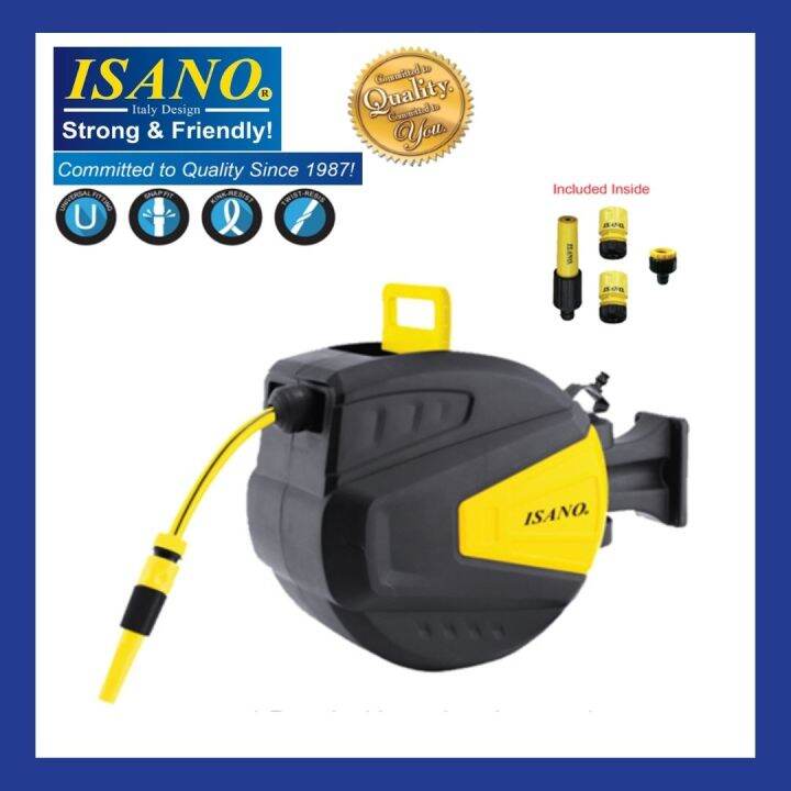 ISANO 1/2'' x 20m Automatic Retractable Hose Reel IHG-03 / IHG03 / IHG ...