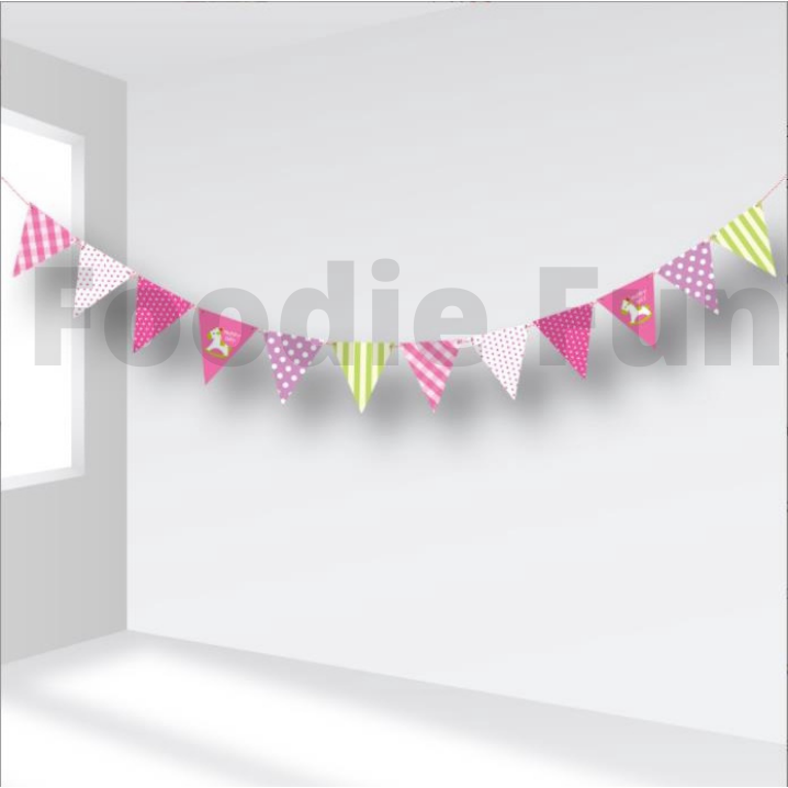Colorful triangle flags banner for party decoration kids happy birthday ...