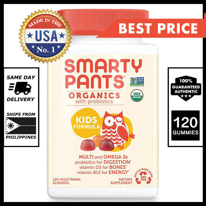 SmartyPants Organic Kids Multivitamin, Daily Gummy Vitamins: Probiotics ...