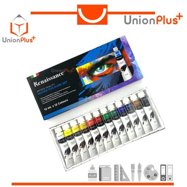 สีน้ำ Renaissance 12 สี WATER COLORS Set 12x12ml. สีน้ํา เรนาซอง ...