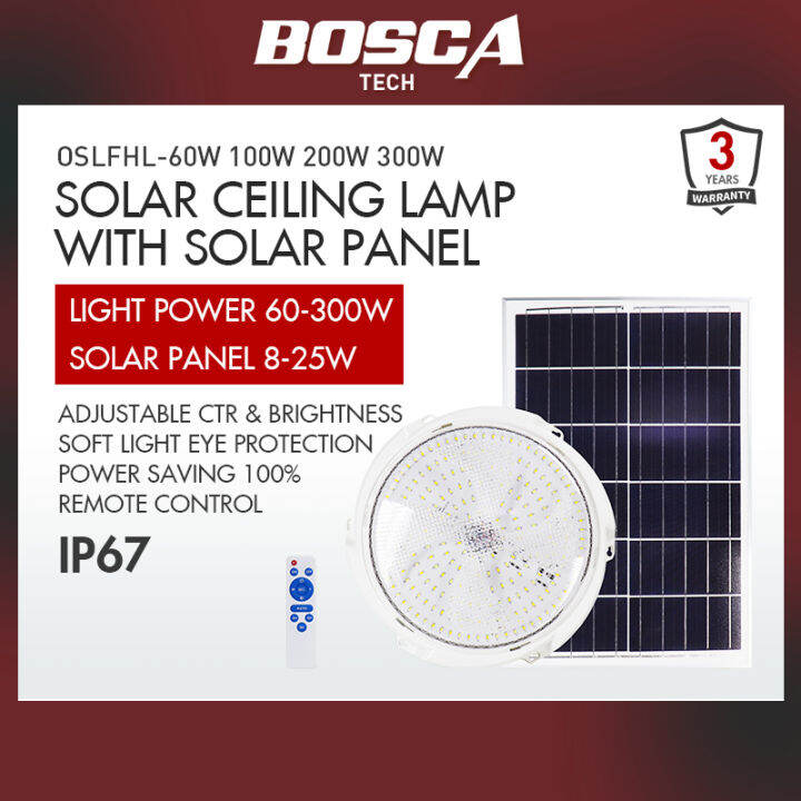 BOSCA Solar Ceiling Lamp Solar Light Ceiling 10-14 inches OSLFHL-60W ...