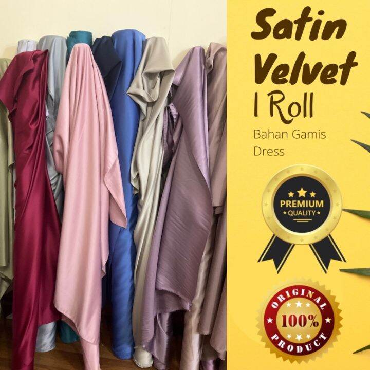1 Roll Bahan Kain Satin Velvet Premium Berbagai Warna | Lazada Indonesia