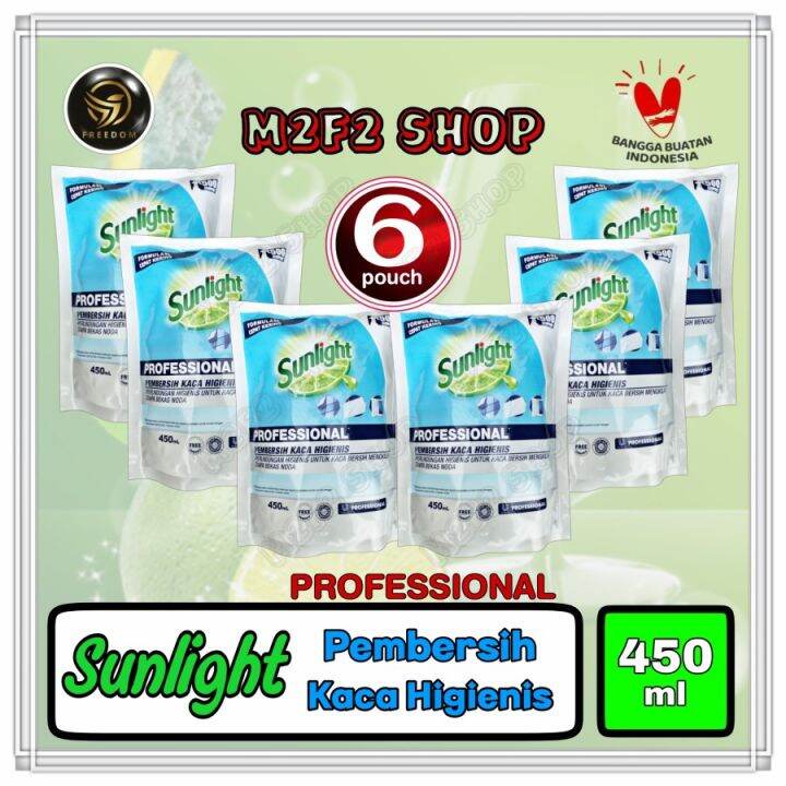 Sunlight Professional Pembersih Kaca Higienis Pouch - 450 ml (Kemasan 6 ...