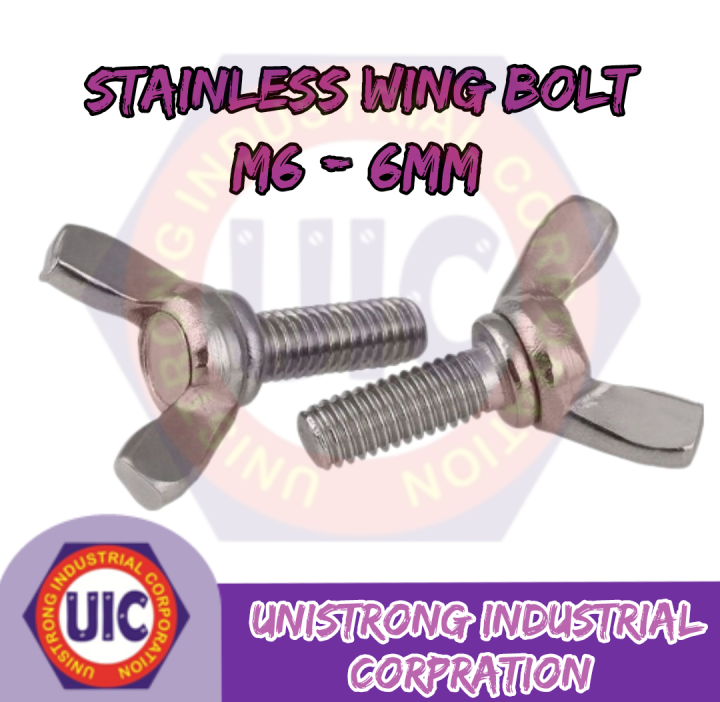 STAINLESS WING BOLT M6/6mm (1 PC) | Lazada PH
