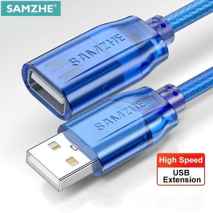 SAMZHE USB 2.0 Extension Cable Flat Extend Cable AM/AF For PC TV PS4 ...
