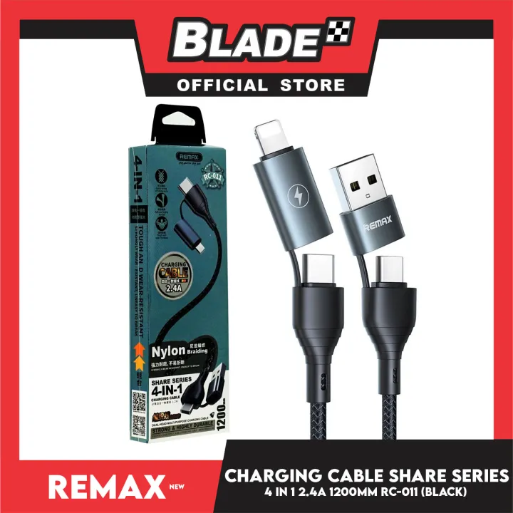 Remax Charging Cable Share Series 4in1 2.4A 1200mm RC-011 Multi-Head ...