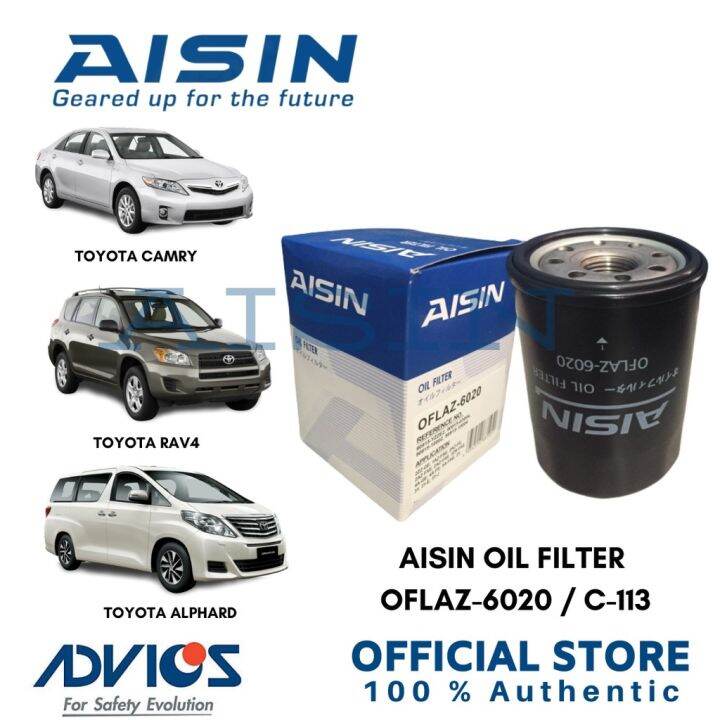 AISIN Oil Filter for Toyota CAMRY RAV4 ALPHARD (OFLAZ-6020 / C-113 ...
