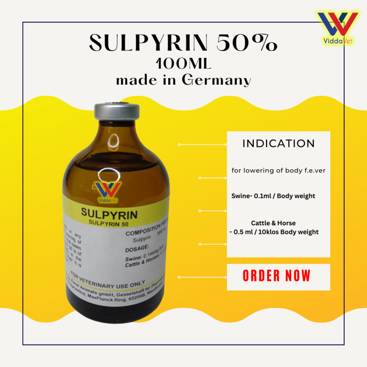 1 bot SULPYRIN 50% 100ML for animals pigs swine horse cattle | Lazada PH
