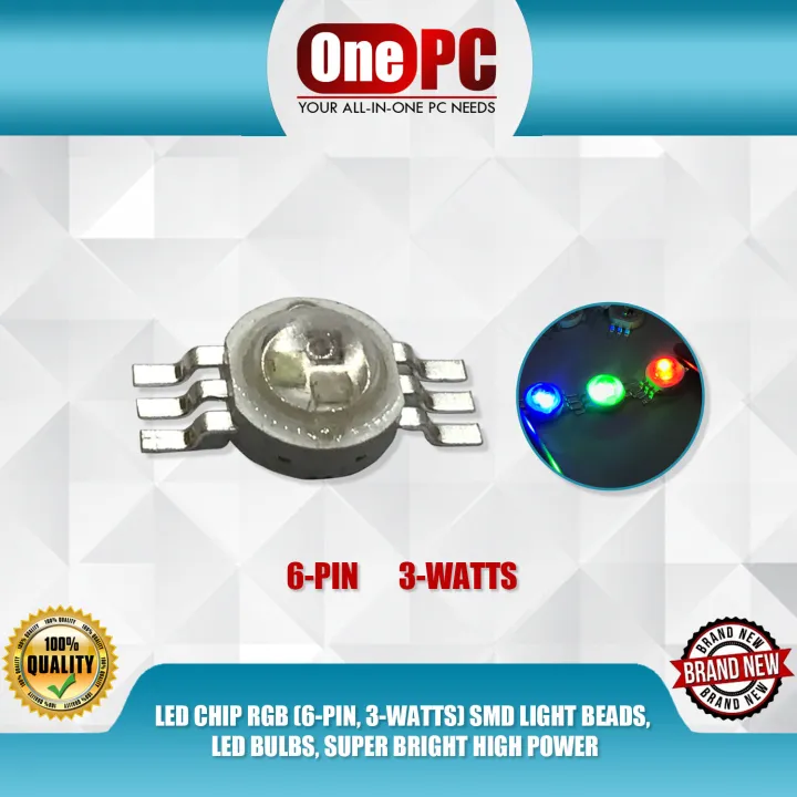 LED CHIP RGB (6-PIN, 3-WATTS) SMD LIGHT BEADS, LED BULBS, SUPER BRIGHT ...