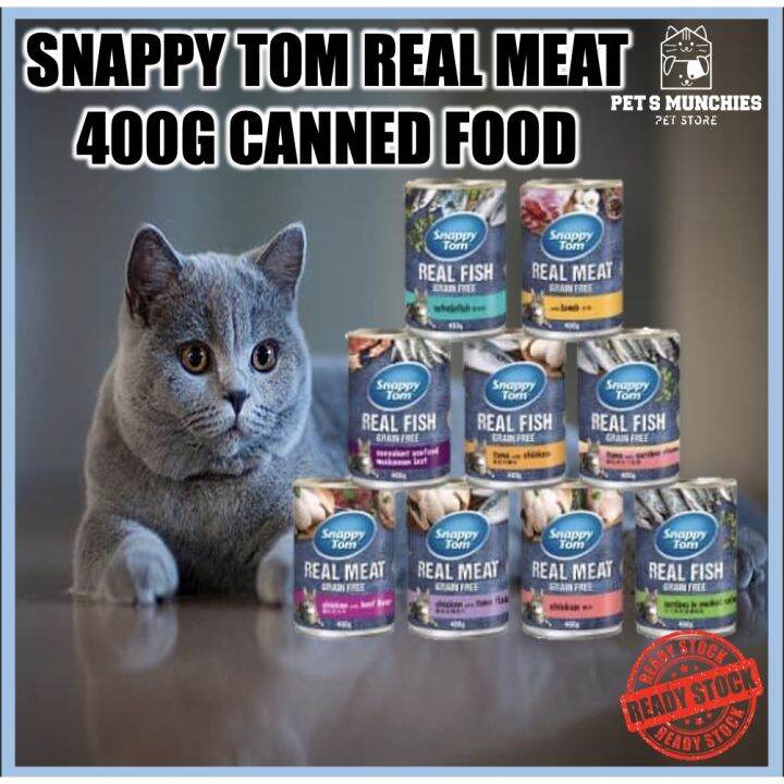 Snappy Tom Real Meat 400g Cat Canned Food Tin Makanan Kucing Basah ...