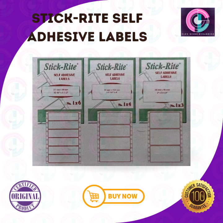 Stick-Rite Self adhesive Labels 1x3, 1X4 and 1X6 | Lazada PH
