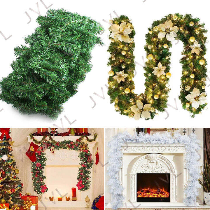 2.7M Christmas green garland,white garland,christmas decoration,plain ...