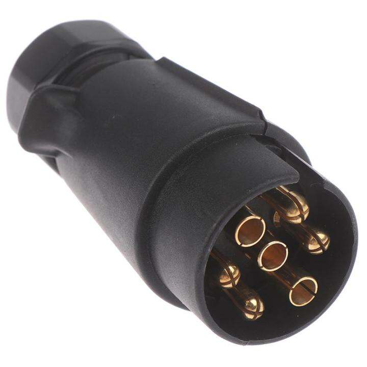 ZHANTONG 12V 7 Way Round Standard European Car Plug Connector 7 Pin Socket Plugs Trailers ...