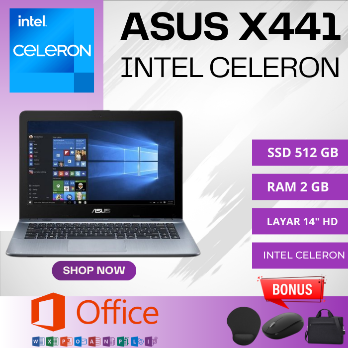 LAPTOP ASUS X441 INTEL CELERON RAM 2GB SSD 512GB | Lazada Indonesia