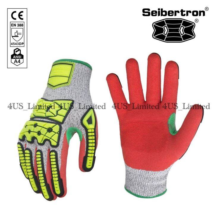 Seibertron S-Flexible 04 IN EN388 Cut 5 SBR form padding with sandy ...