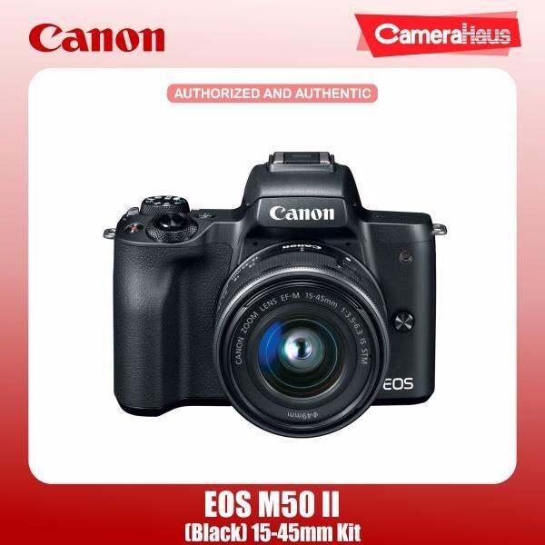 Canon EOS M50 Mark II Mirrorless Digital Camera with 15-45mm Lens Video Creator Kit Black ...