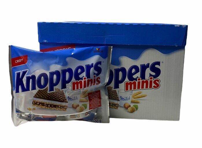 KNOPPERS Minis Crispy เวอร์เฟอร์ รสนม สินค้านำเข้าจากมาเลเซีย 200g 1ลัง ...