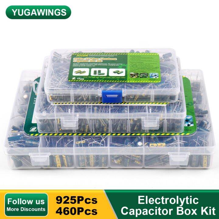 225/460/925Pcs Aluminum Electrolytic Capacitor Kit Variable Capacitors Assorted Kit Repair DIY ...
