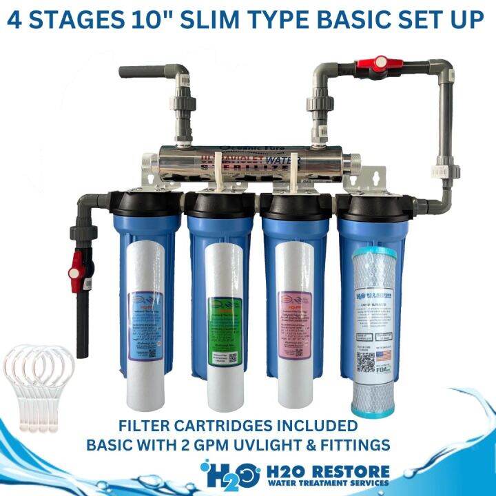 Water Filter Mineral Water Output 4 Stages 10" Slim Type 1/2" No ...