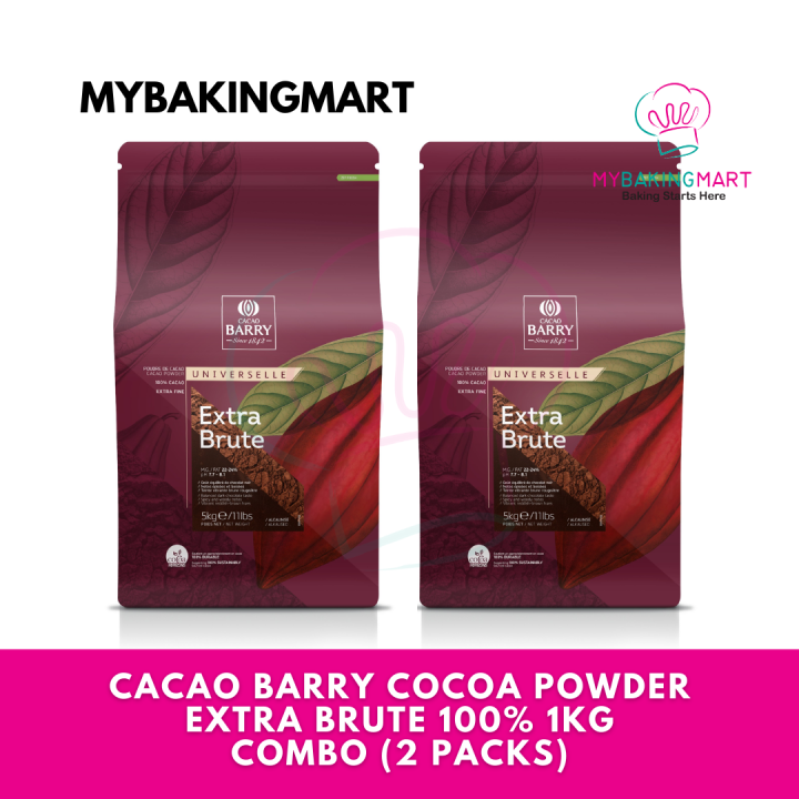 Mybakingmart | Cacao Barry Cocoa Powder Extra Brute 100% 1 Kg - Combo 2 ...