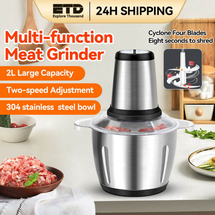 ETD Meat grinder 2L capacity Kitchen mincer Stainless steel blade ...