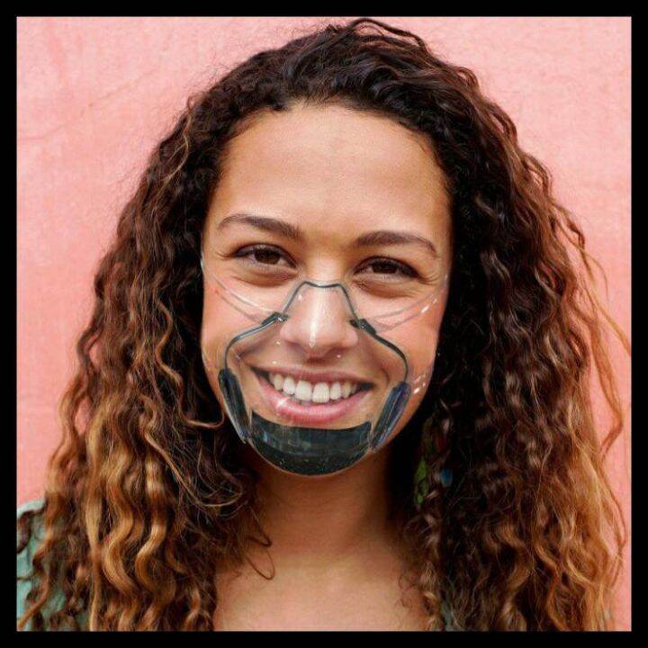 Masker transparan masker bening premium face shield akrilik new model ...