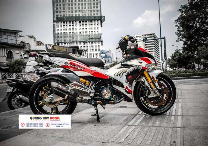 Tem trùm exciter 150 cá mập đỏ trắng đẹp, Tem trùm exciter150, tem ...