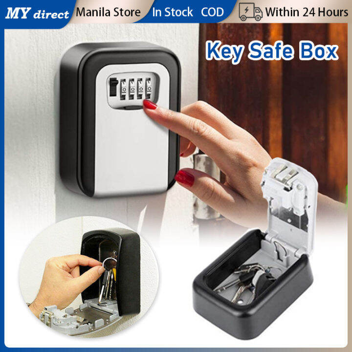 Wall Mount Key Safe Box With 4 Digit Combination Security Code Lock Key ...