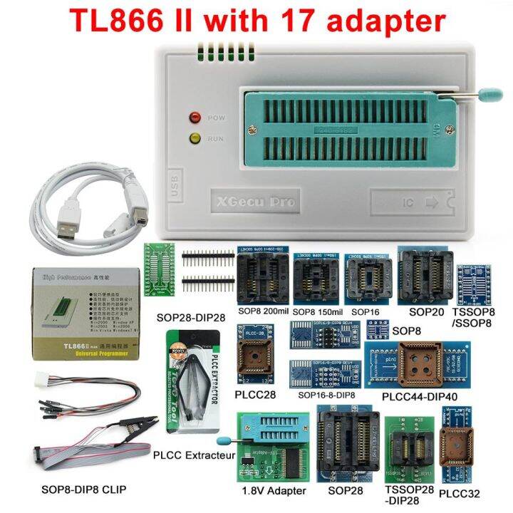 Originla XGECU TL866II Plus Programmer + 17หมายเลข V12.05 Minipro Universal TL866 Nand Flash AVR ...