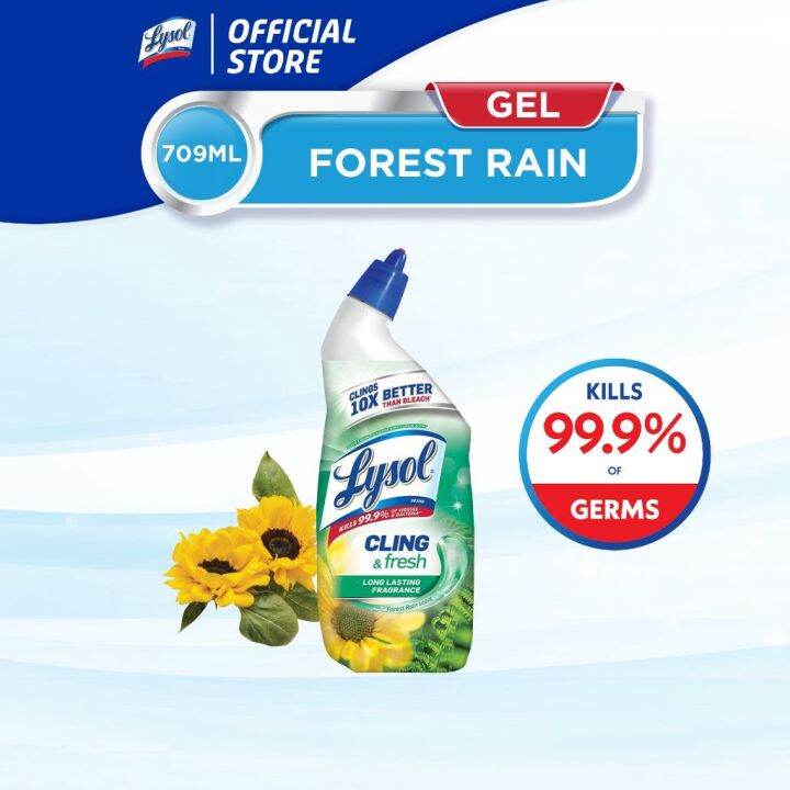 Lysol Cling and Fresh Toilet Bowl Cleaner Forest Rain Scent 709ML ...
