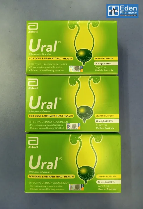 Abbott Ural Effervescent Granules for Gout & Urinary Tract Health ( 3 x ...