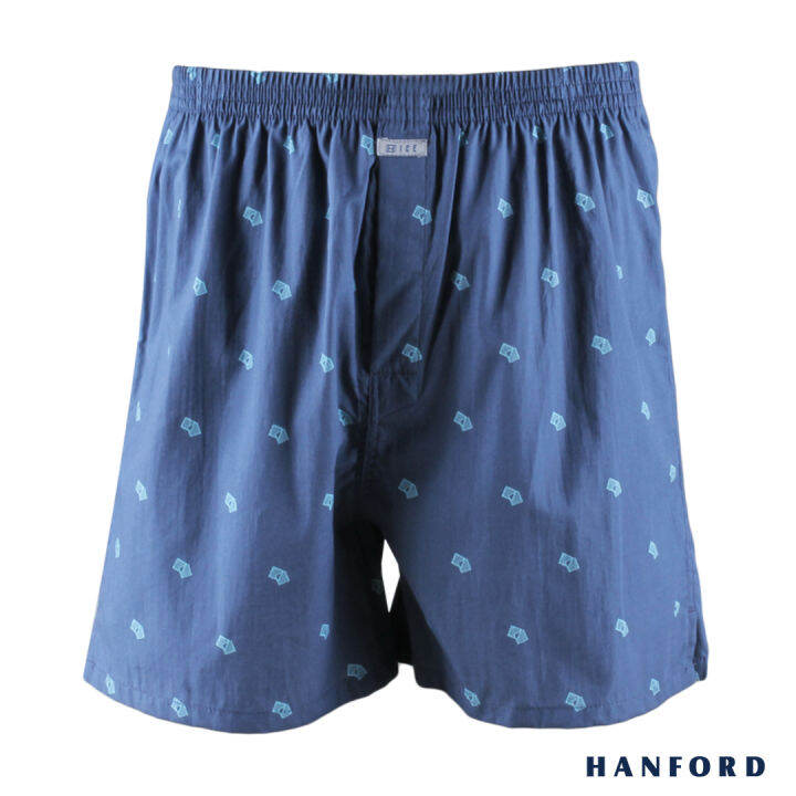 Hanford iCE Men 100% Premium Cotton Woven Boxer Shorts Linear - Linear ...