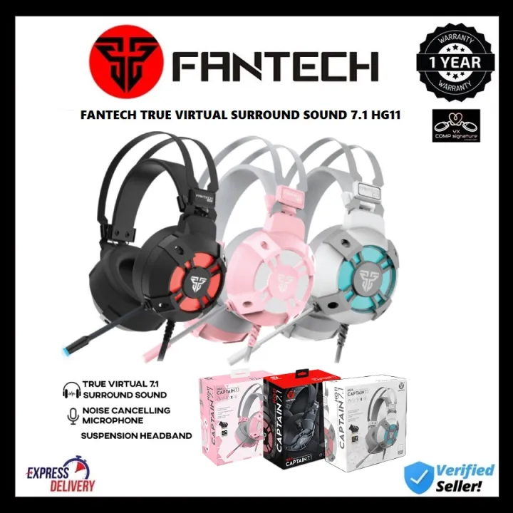 FANTECH HEADSET CAPTAIN TRUE VIRTUAL SURROUND SOUND 7.1 HG11 [ER142 ...