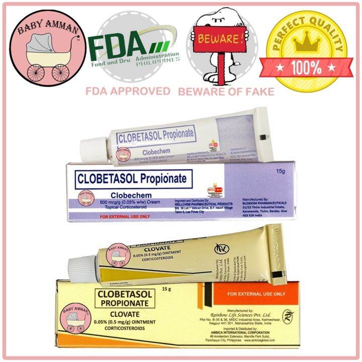Clobetasol propionate 2 choices (Clobechem cream 15g and Clovate ...