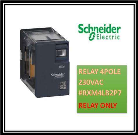 SCHNEIDER RELAY 4POLE RELAY 230VAC # RXM4LB2P7 | Lazada