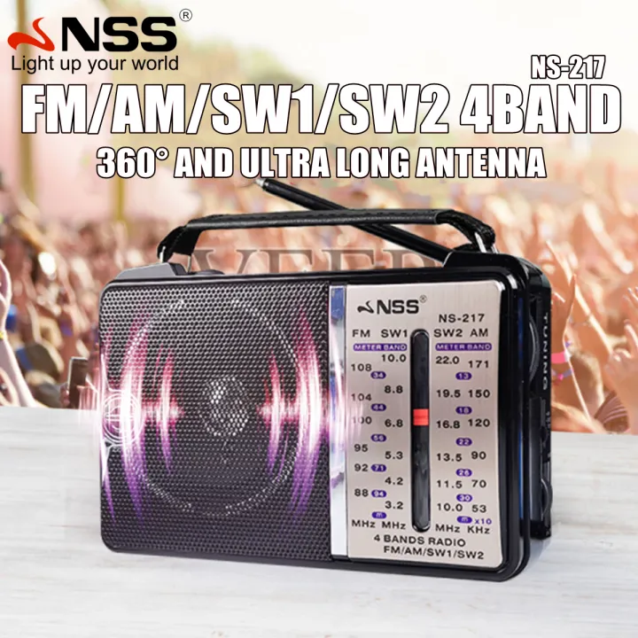 NSS - FM/AM/SW1/SW2. 4 Band Portable Radio ( Inside A/C Cord ) Mini Portable Radio Super Sound ...