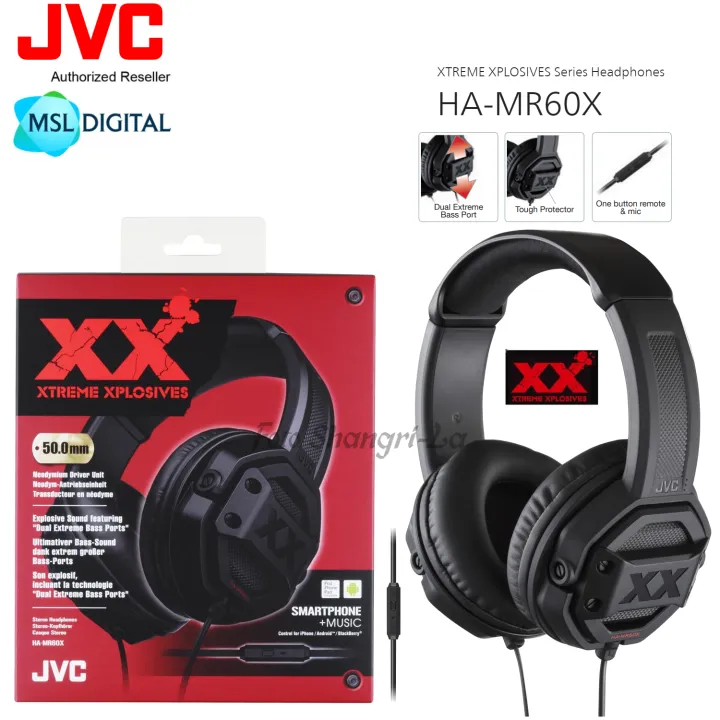 JVC HA-MR60X XTREME XPLOSIVES Over-Ear Headphones ultimate Bass Sound ...