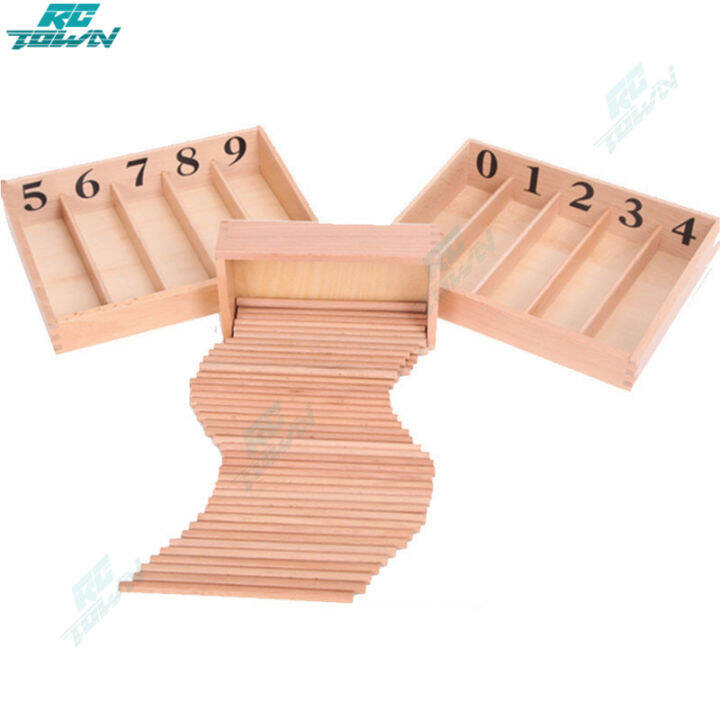Children Montessori Wooden Spindles Counting Box Mathematics Learning ...