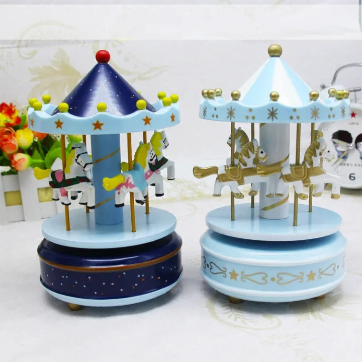 Merry-go-round piano music box cake decoration couples gift ornaments ...