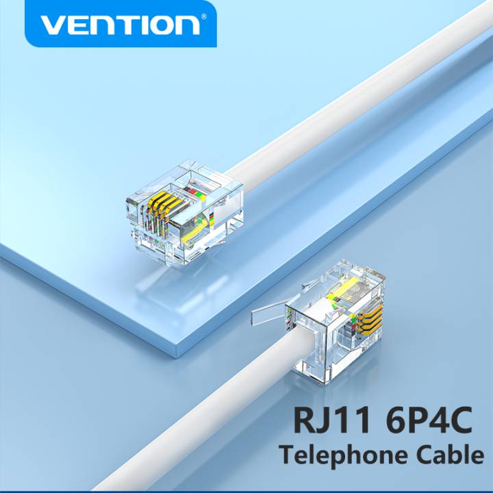 Vention สายเคเบิลโทรศัพท์ RJ11 RJ11ชายชายสายโทรศัพท์6P4C สำหรับโมเด็ม ...